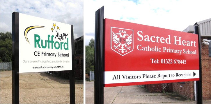 Box Tray Post Mounted School Signs - Signs 4 Schools