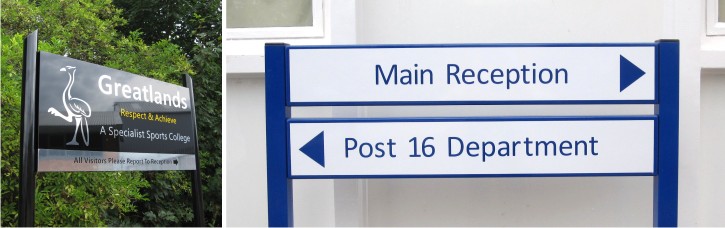 Box Tray Post Mounted School Signs - Signs 4 Schools
