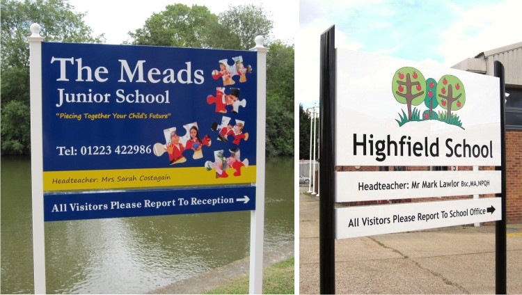 Box Tray Post Mounted School Signs - Signs 4 Schools