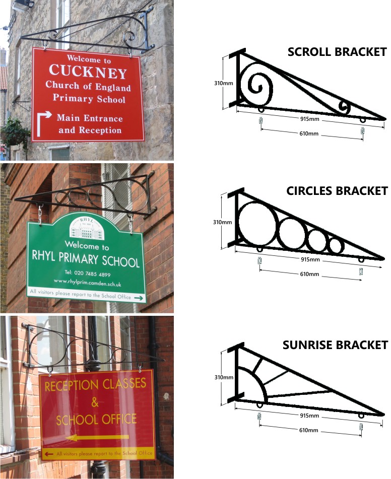 Wall Mounted Hanging Bracket School Signs - Signs 4 Schools