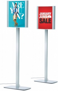 A3 Curved LED Illuminated Double Sided Sign Post - Signs 4 Schools