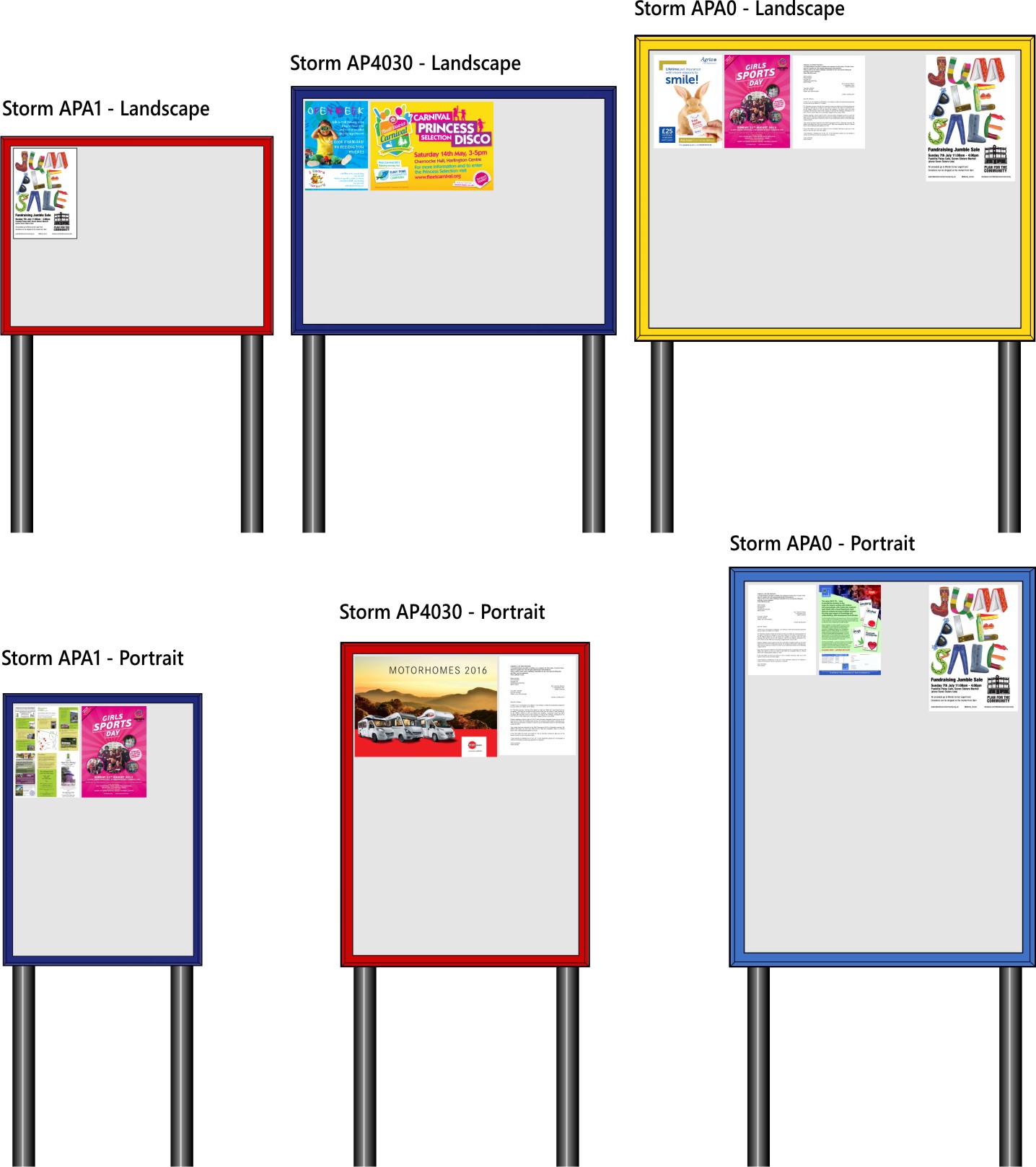 Storm Post Mounted School Notice Boards - Signs 4 Schools