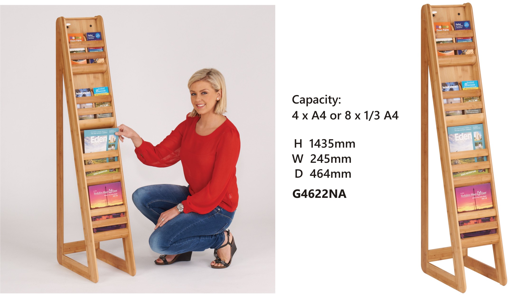 Bamboo Freestanding Literature Dispenser - Signs 4 Schools