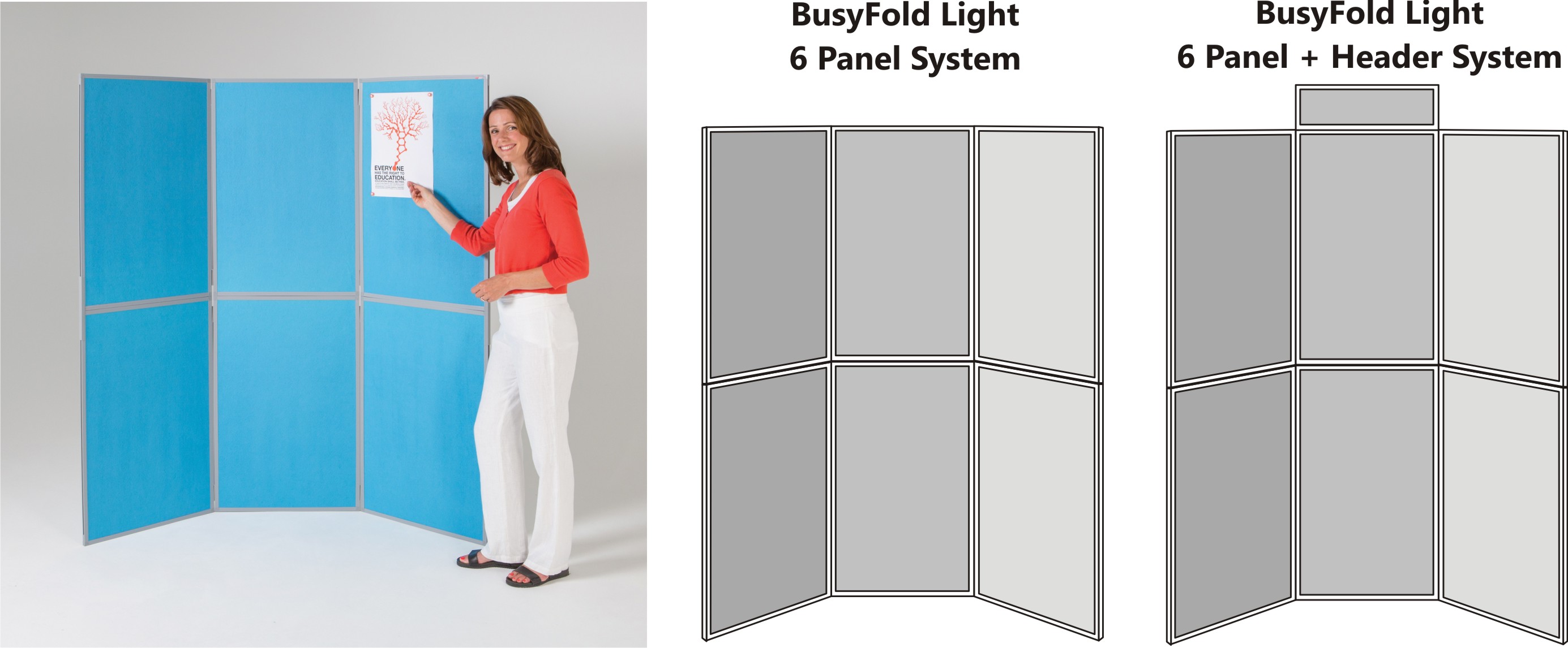 BusyFold Light - 6 Panel Folding Display System - Signs 4 Schools