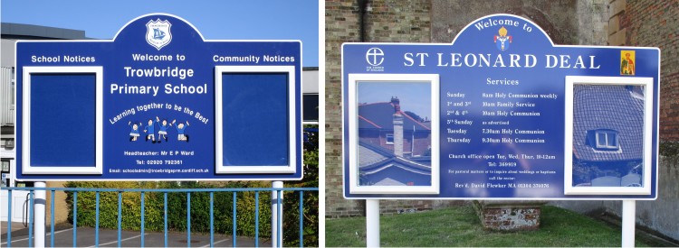 Double Superior External School Notice Board - Signs 4 Schools