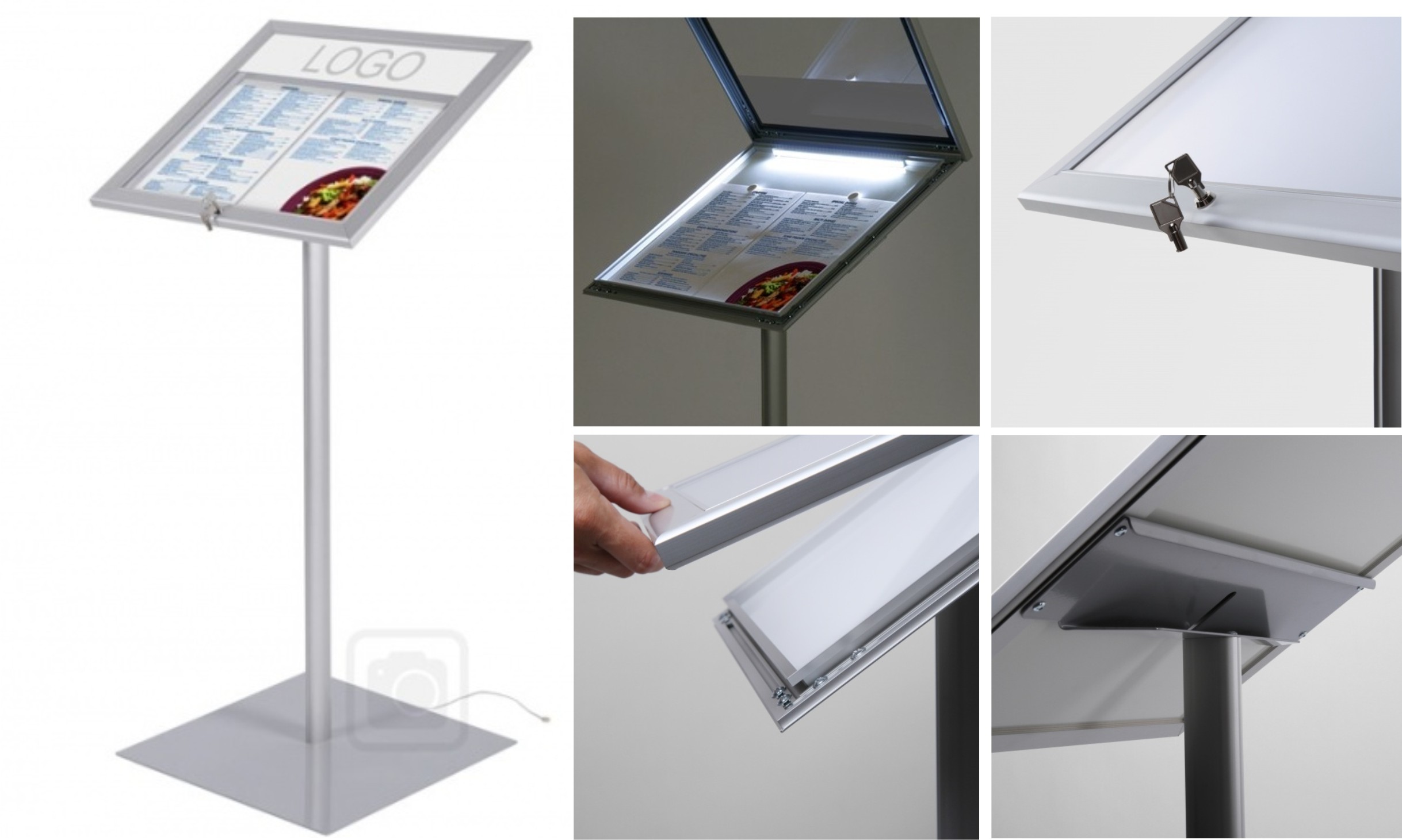 Freestanding Lockable LED Menu Case - Signs 4 Schools
