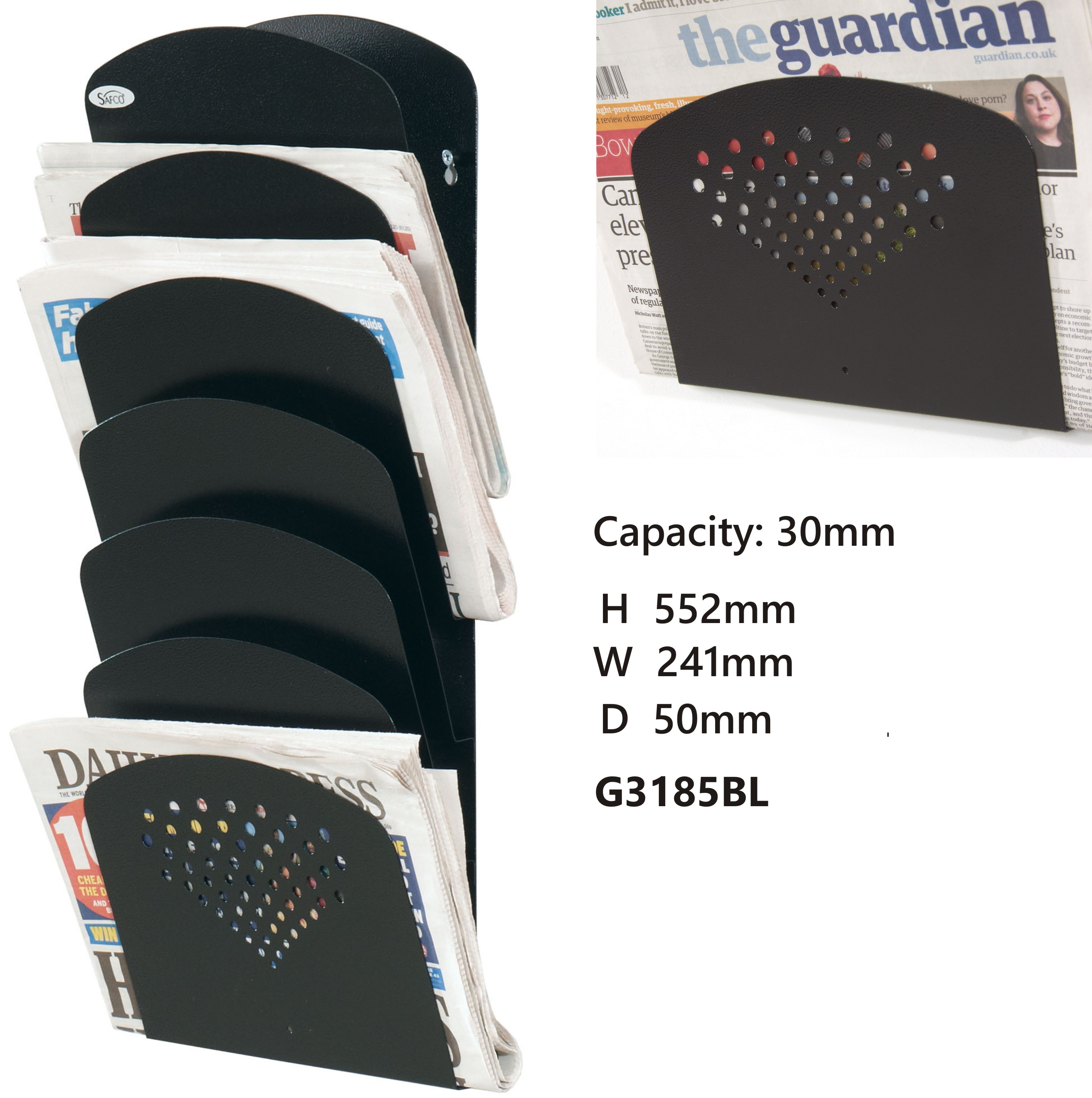 Steel 7 Packet Wall Mounted Literature Rack - Signs 4 Schools