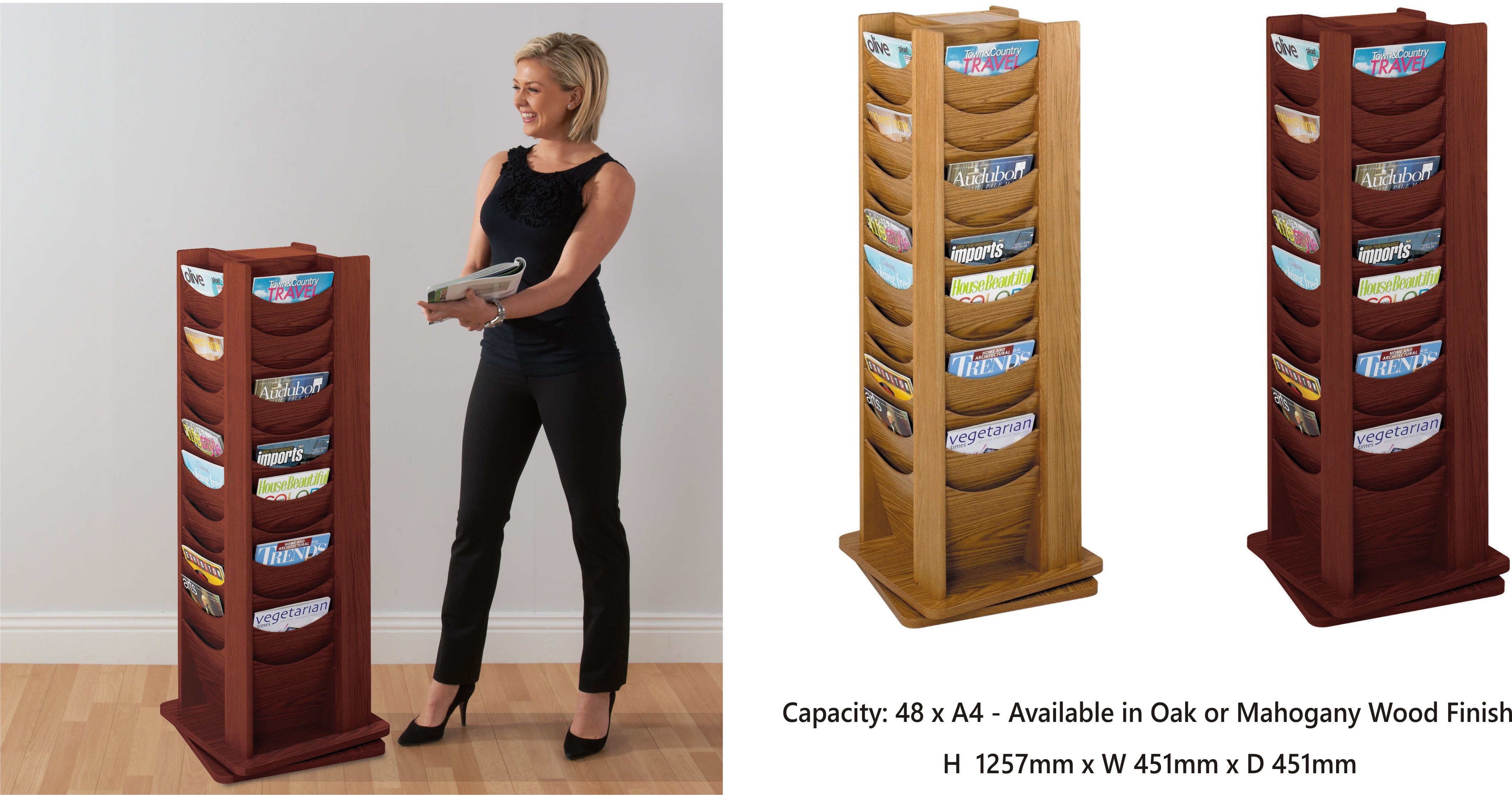 Wooden Revolving Literature Dispenser - Signs 4 Schools