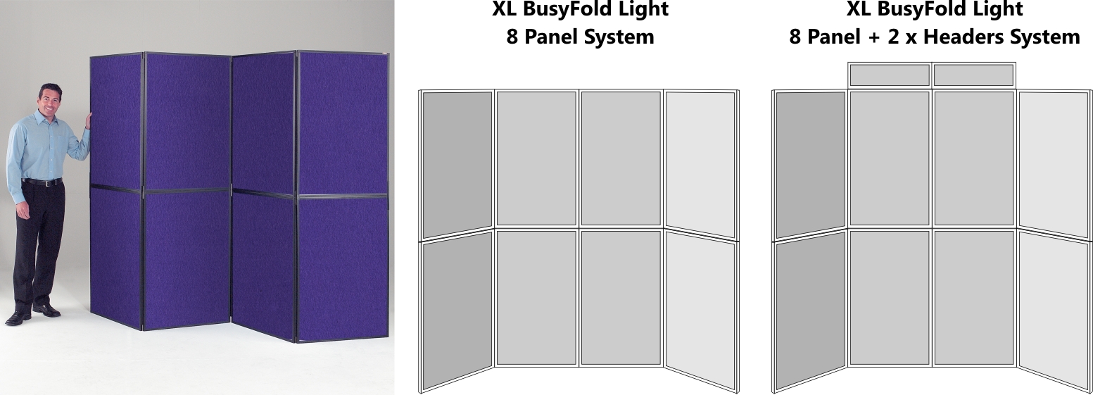 XL BusyFold Light - 8 Panel Folding Display System - Signs 4 Schools