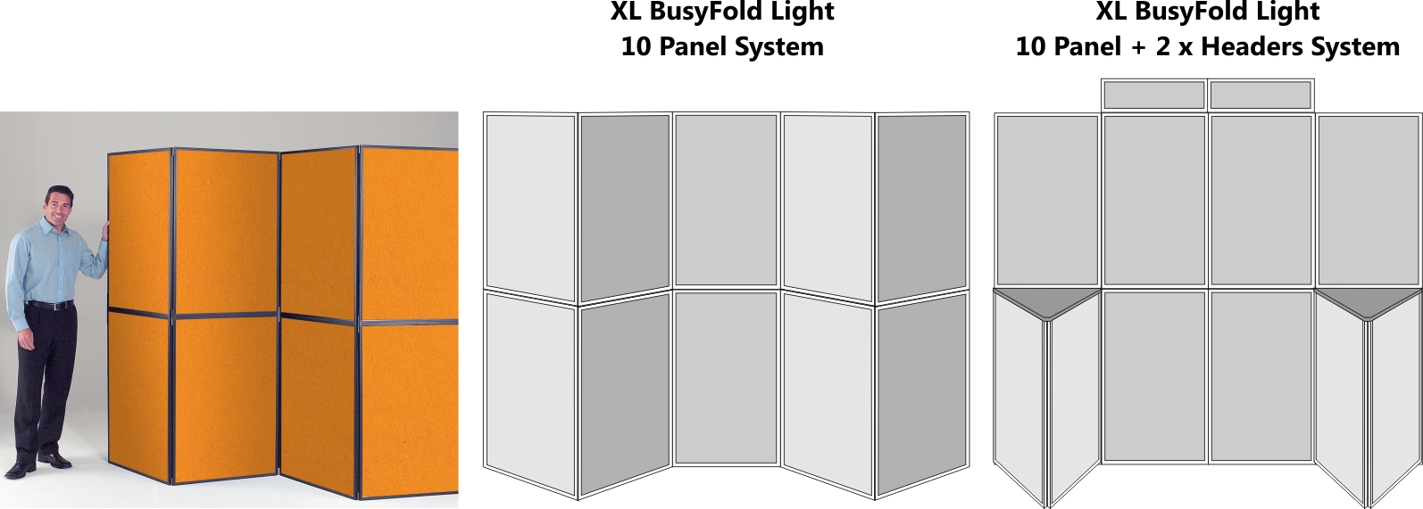 XL BusyFold Light - 10 Panel Folding Display System - Signs 4 Schools