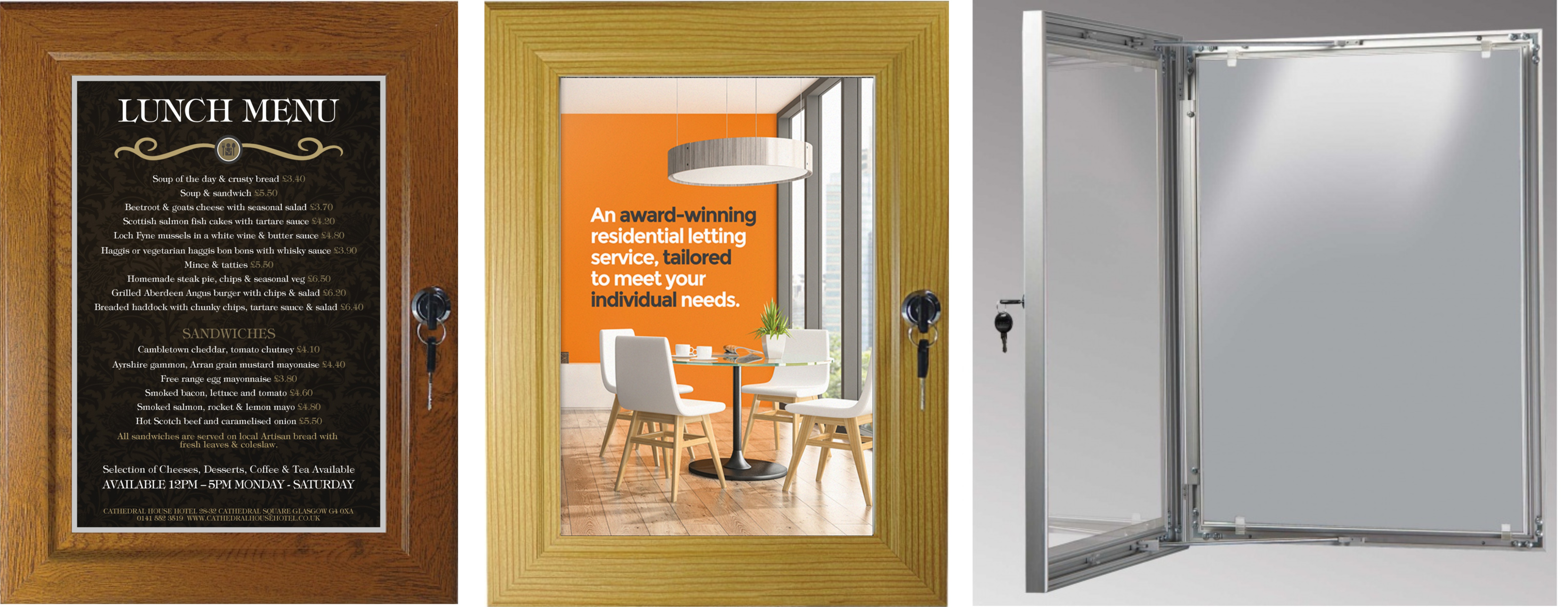 Wood Grain Effect Internal Poster Case - Signs 4 Schools